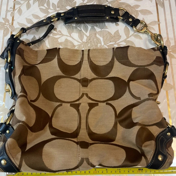 Coach | Bags | Authentic Large Coach Signature Carly Hobo Tote Jacquard ...